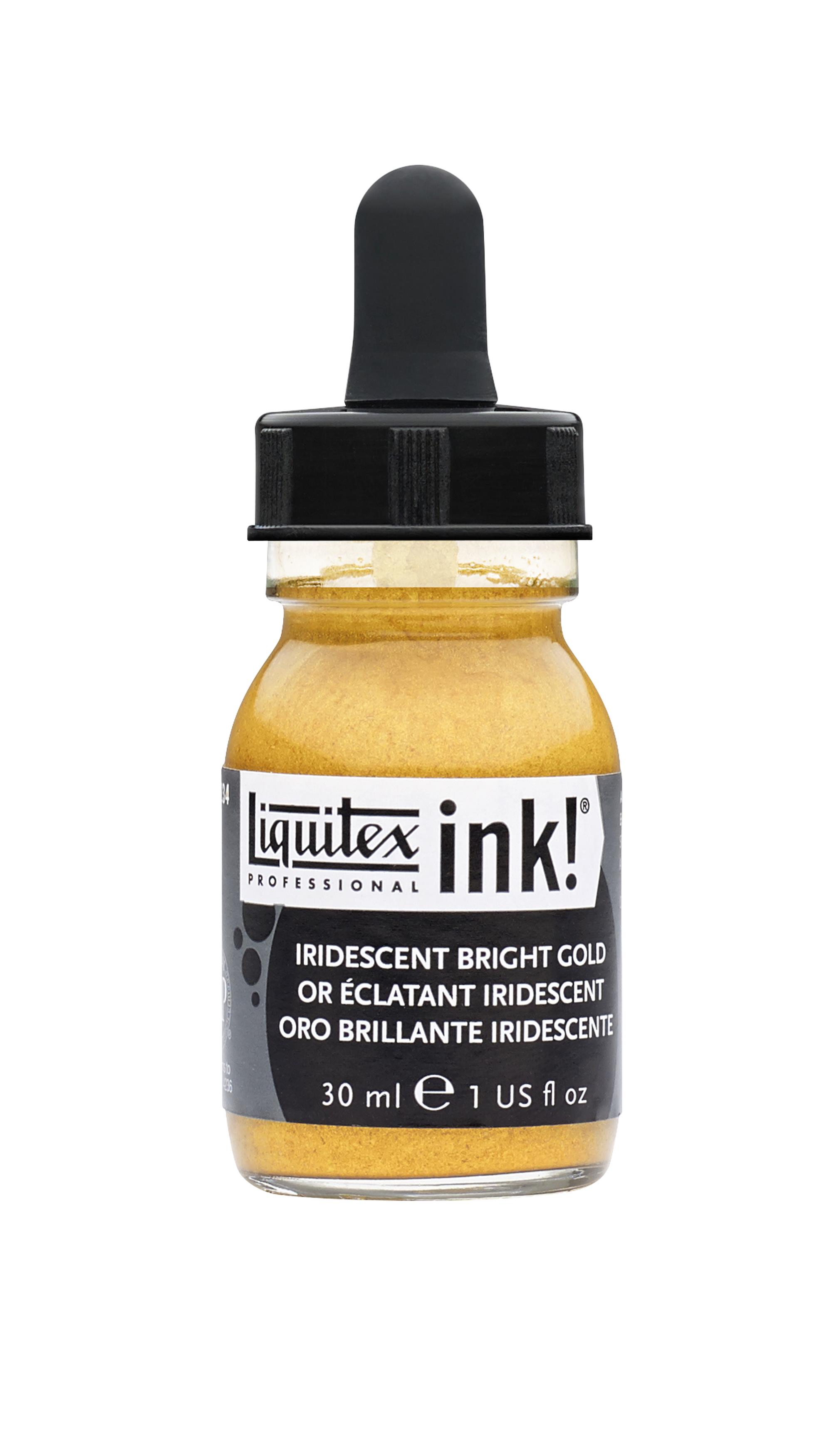 Liquitex Ink - Iridescent Bright Gold 0234 30ml - Scrapping Clearly